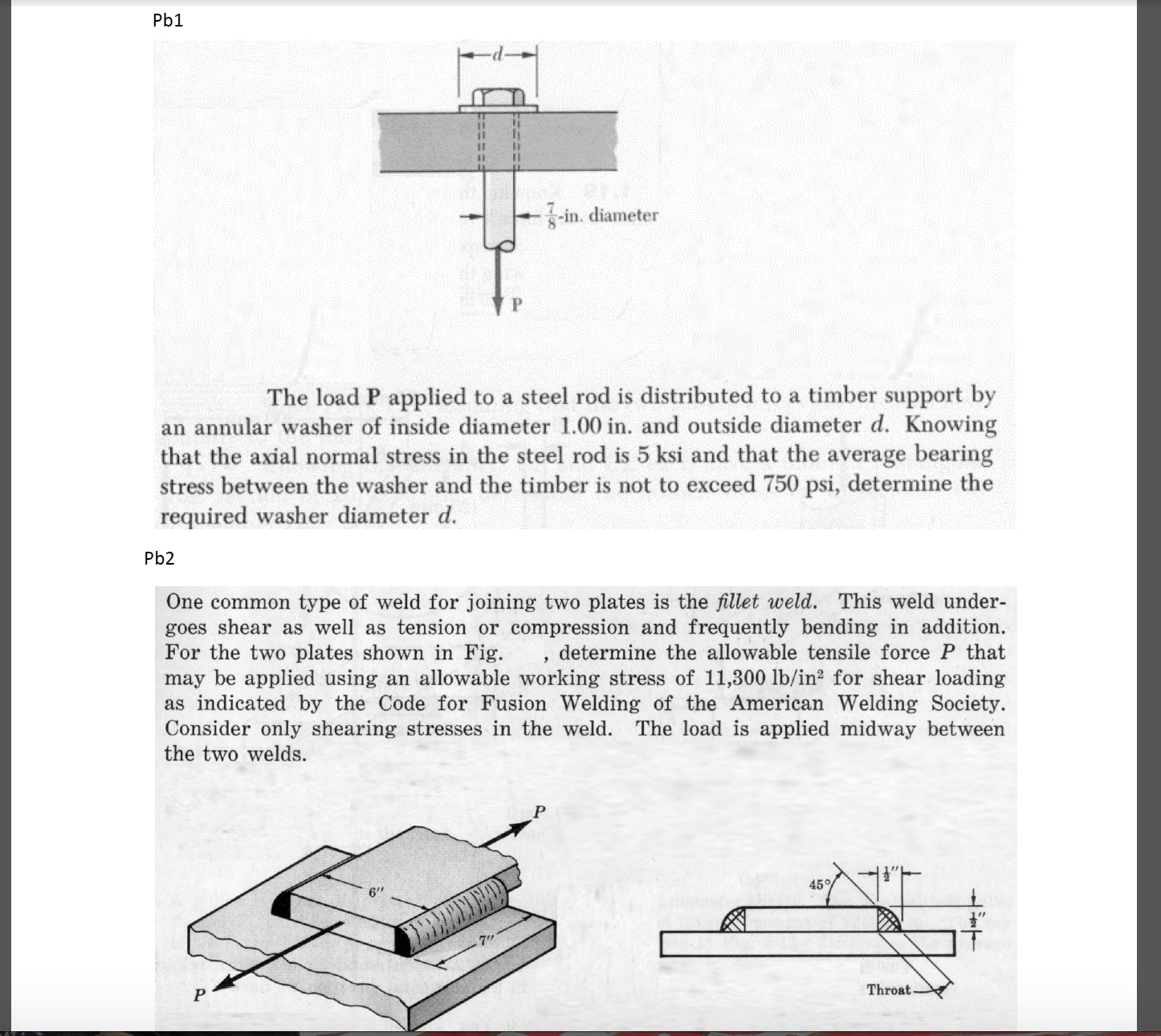 Solved The load P applied to a steel rod is distributed to a | Chegg.com