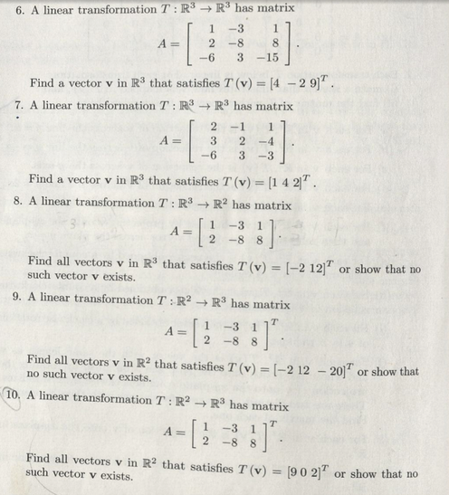 Solved A linear transformation T : R^3 rightarrow R^3 has | Chegg.com