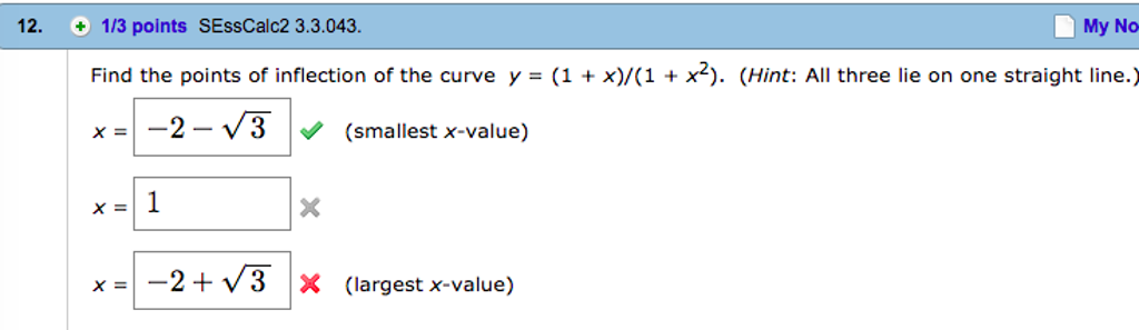 Solved Find the points of inflection of the curve y = (1 + | Chegg.com