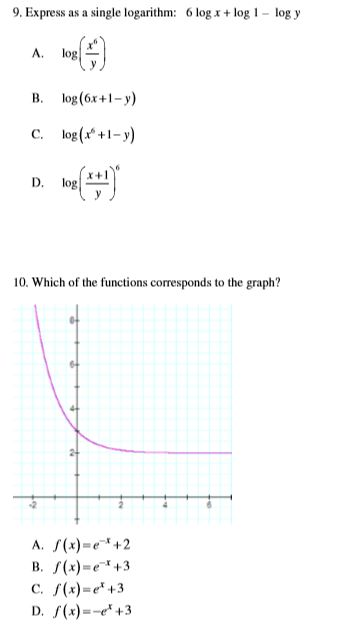 Solved 9. Express as a single logarithm: 6 log alog 1- log y | Chegg.com