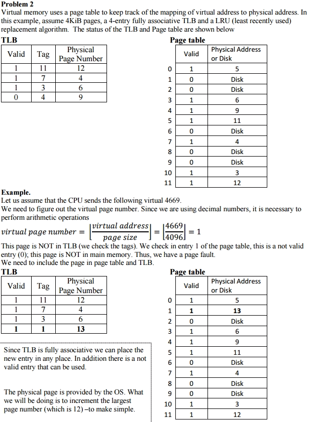 Solved Virtual memory uses a page table to keep track of the | Chegg.com
