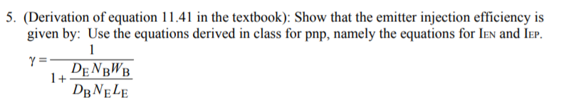 Solved 5. (Derivation of equation 11.41 in the textbook): | Chegg.com