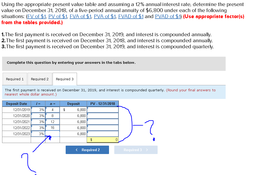 Solved Using the appropriate present value table and | Chegg.com