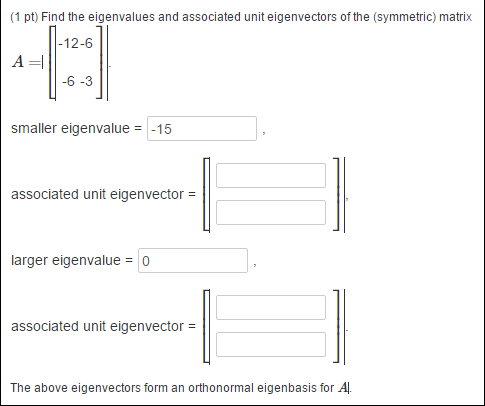 Solved Find the eigenvalues and associated unit eigenvectors | Chegg.com