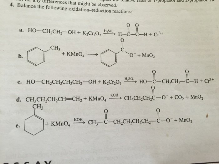 Solved Balance The Following Oxidation Reduction Reactions