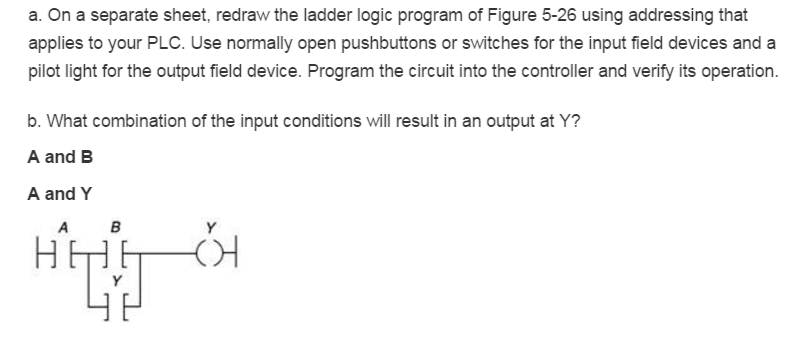 Solved On a separate sheet, redraw the ladder logic program | Chegg.com