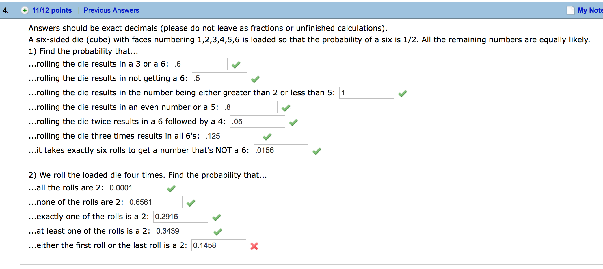 Solved A six-sided die (cube) with faces numbering 1, 2, 3, | Chegg.com