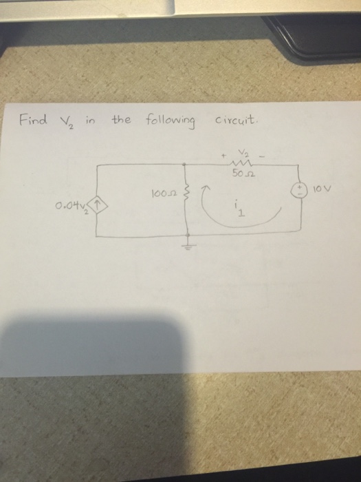 Solved Find V_2 in the following circuit. | Chegg.com