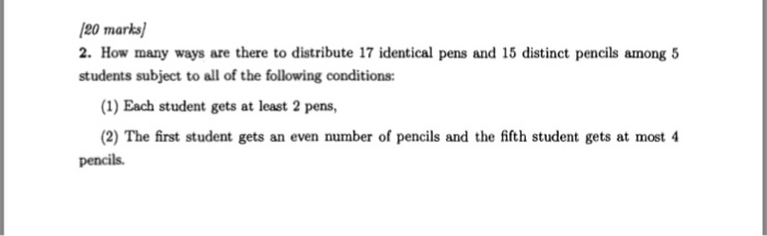 Solved How many ways are there to distribute 17 identical | Chegg.com