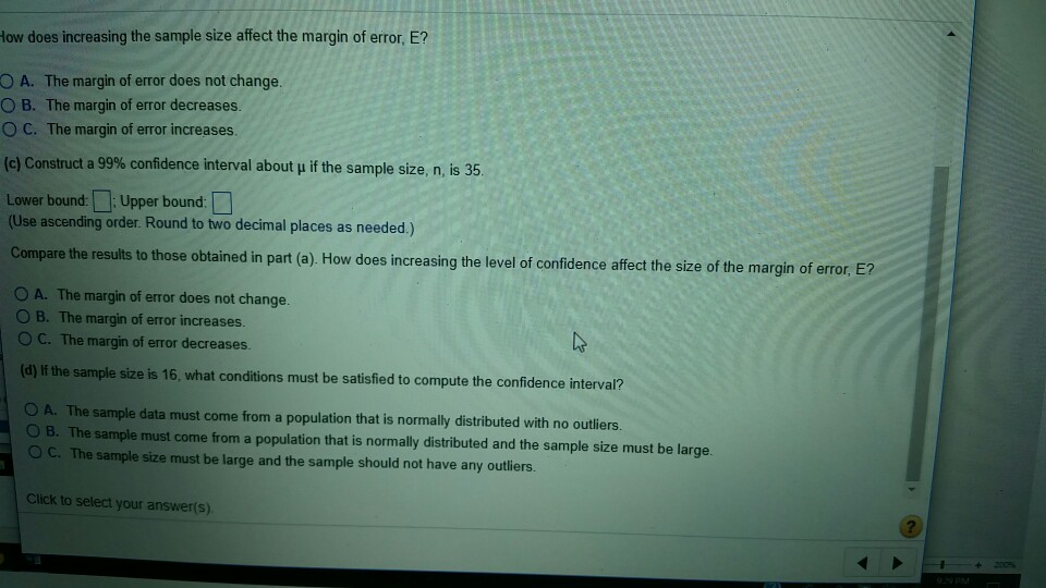 Solved A simple random sample of size n is drawn. The sample | Chegg.com