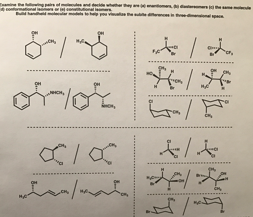 Solved Examine the following pairs of molecules and decide | Chegg.com