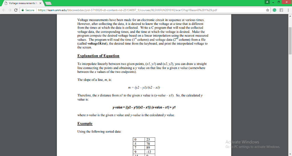 Solved D Voltage measurements h C Secure | | Chegg.com