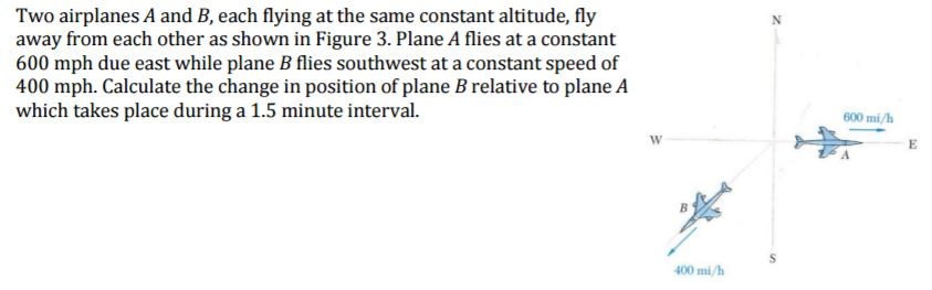 Solved Two airplanes A and B, each flying at the same | Chegg.com