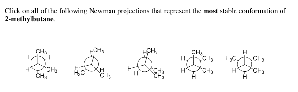 Solved Click on all of the following Newman projections that | Chegg.com
