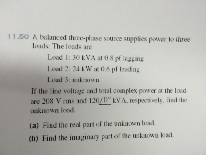 Solved A balanced three-phase source supplies power to three | Chegg.com