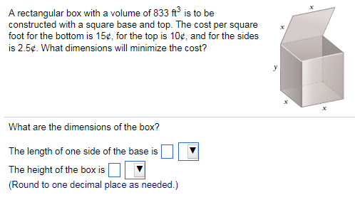 Solved A rectangular box with a volume of 833 ft is to be | Chegg.com