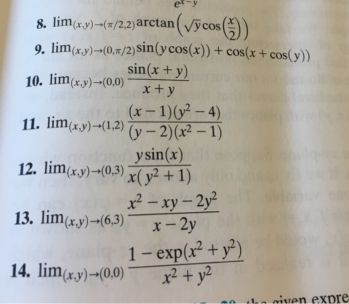 Solved lim_(x, y) Right arrow (Pi constant/2,2) arctan | Chegg.com