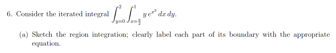 Solved Consider the iterated integral Sketch the region | Chegg.com
