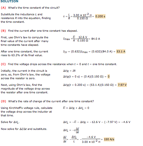 Solved GOAL Calculate a time constant and relate it to | Chegg.com