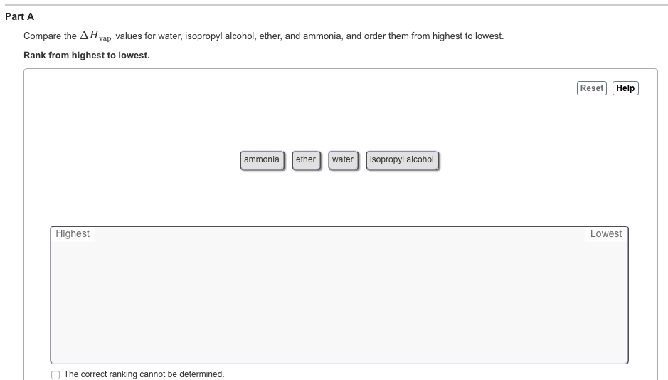 Solved Part A Compare the Δ Hvap values for water, isopropyl | Chegg.com