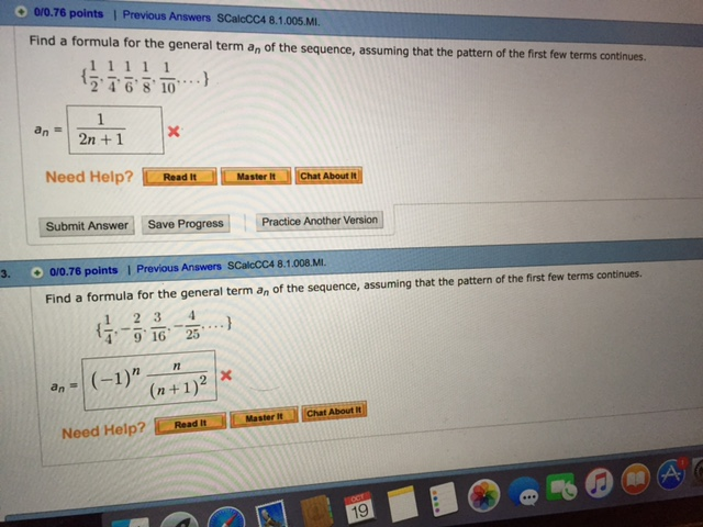 Solved Find A Formula For The General Term An Of The