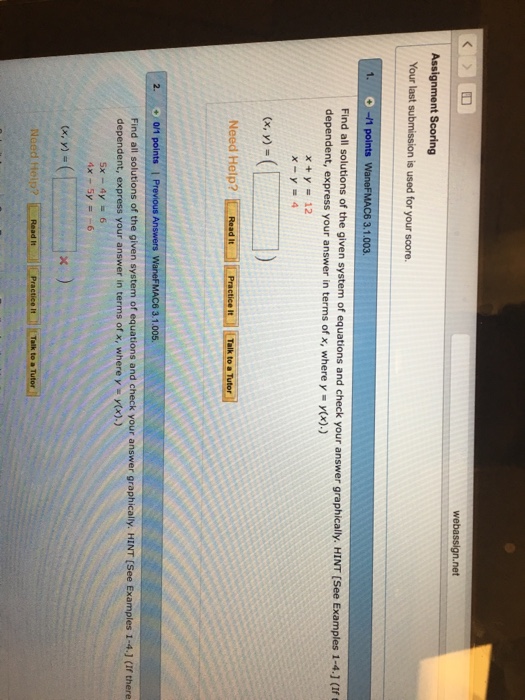 Solved Find All Solutions Of The Given System Of Equations