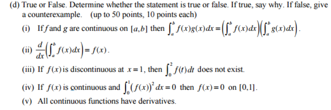 Solved True or False. Determine whether the statement is | Chegg.com