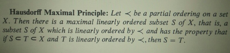 Solved Hausdorff Maximal Principle: Let X. be a partial | Chegg.com