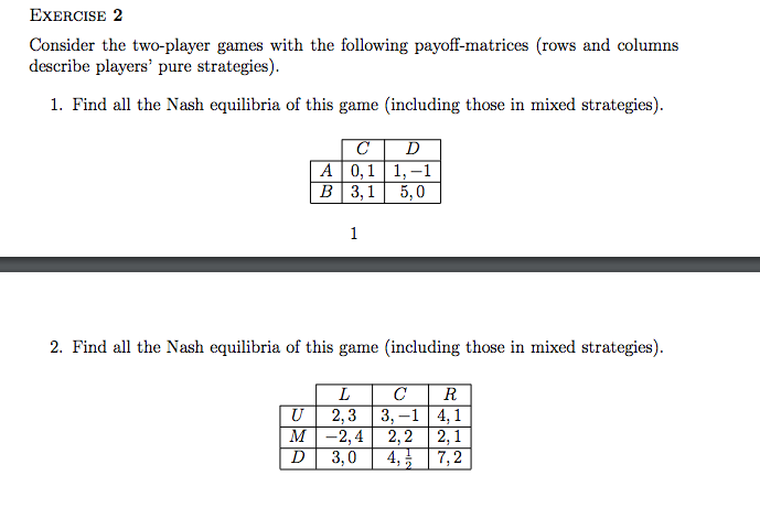 Solved Consider the two-player games with the following | Chegg.com