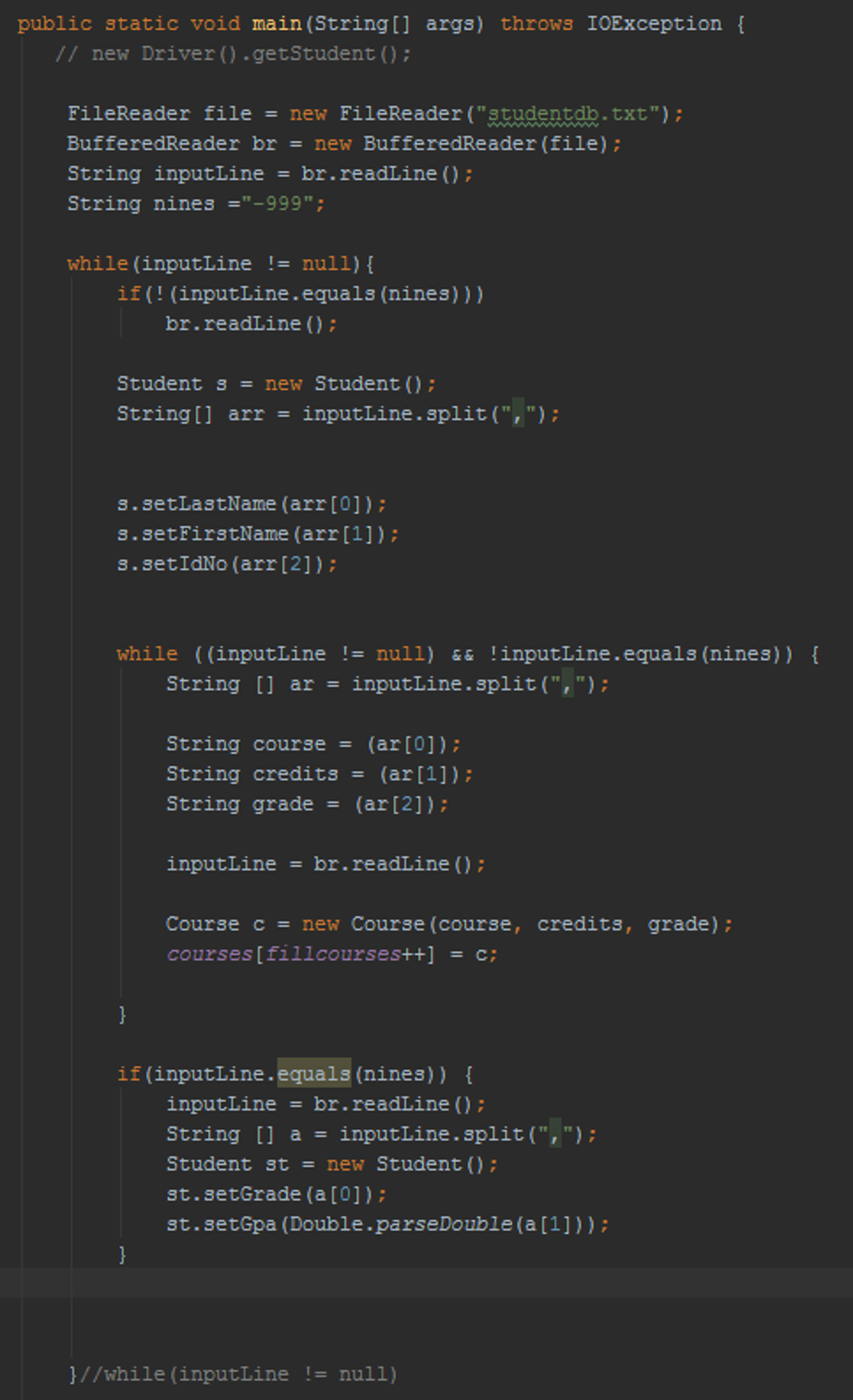 Solved I have a Student.java class constructor like | Chegg.com