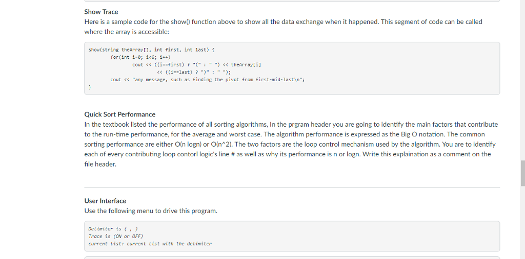 Solved This assignment is to write a quicksort.cpp program | Chegg.com