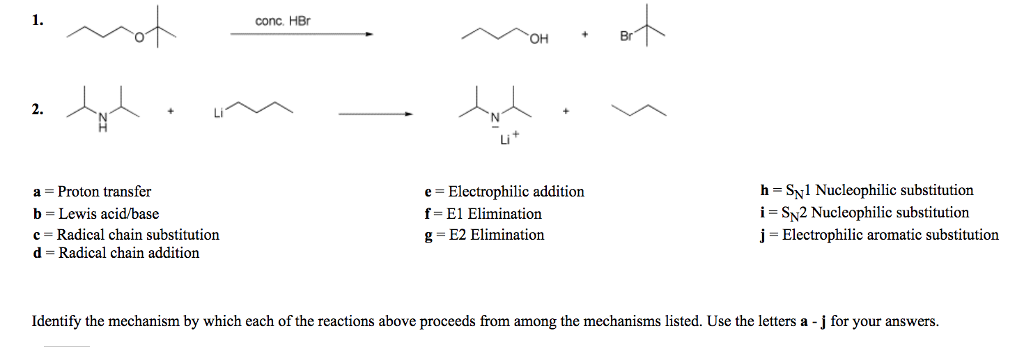 Solved conc. HBr 2. uit a -Proton transfer b = Lewis | Chegg.com