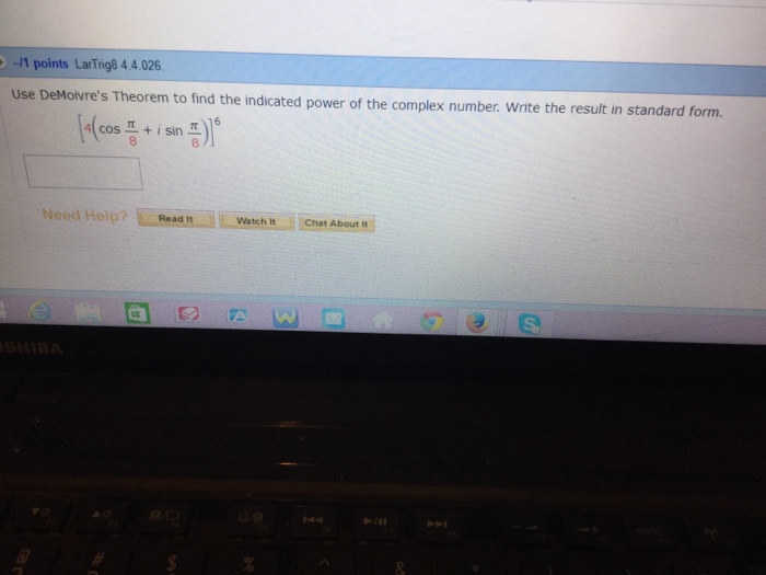 Solved Use DeMoivre's theorem find the indicated power of | Chegg.com Solved Use DeMoivre's theorem find the indicated power of | Chegg.com