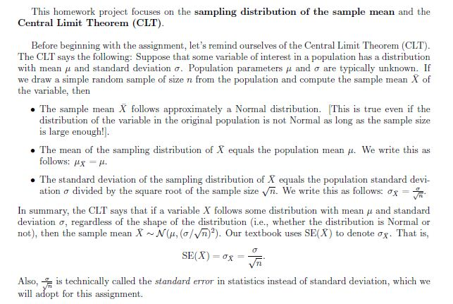 Solved This homework project focuses on the sampling | Chegg.com