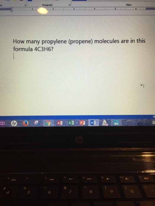 Solved How many propylene (propylene) molecules are in this | Chegg.com
