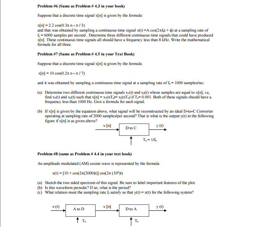 Solved Suppose that a discrete time signal x[n] is given by | Chegg.com