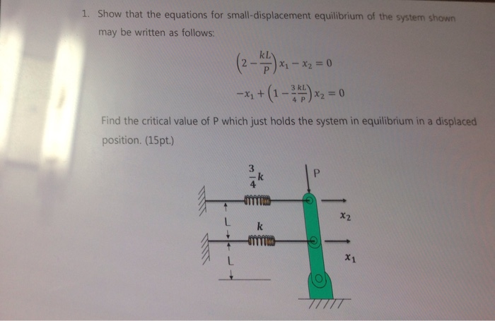 Solved show that the equations for small displacement | Chegg.com