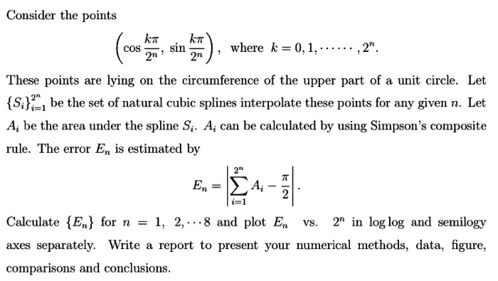 Solved Consider the points (cos k pi / 2^n, sin k pi / 2^n), | Chegg.com