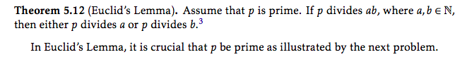 Solved Theorem 5.12 (Euclid's Lemma). Assume that p is | Chegg.com