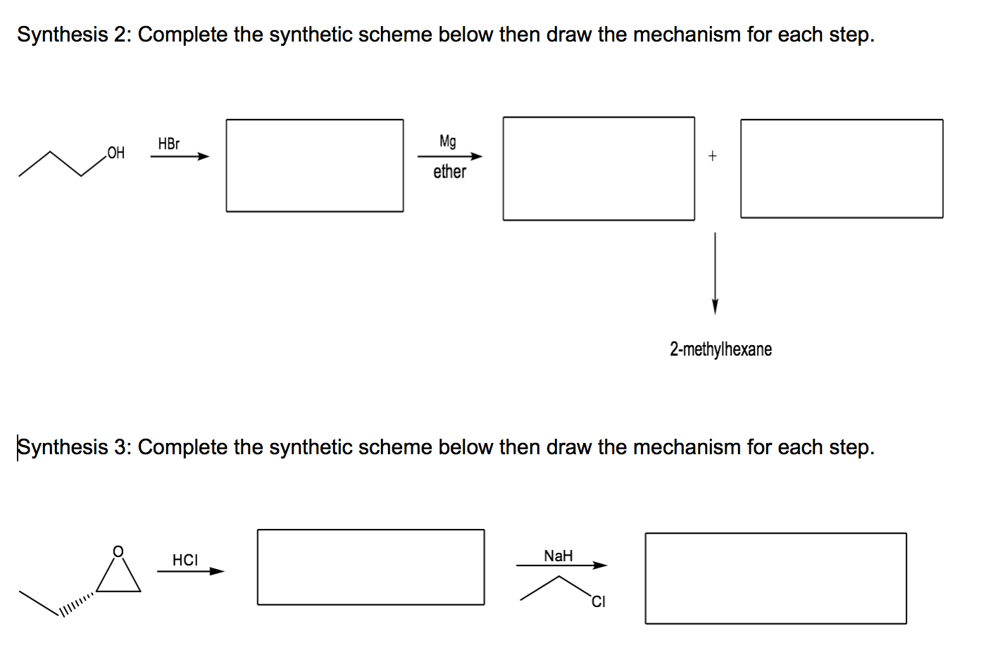 Solved Complete The Synthetic Scheme Below Then Draw The 