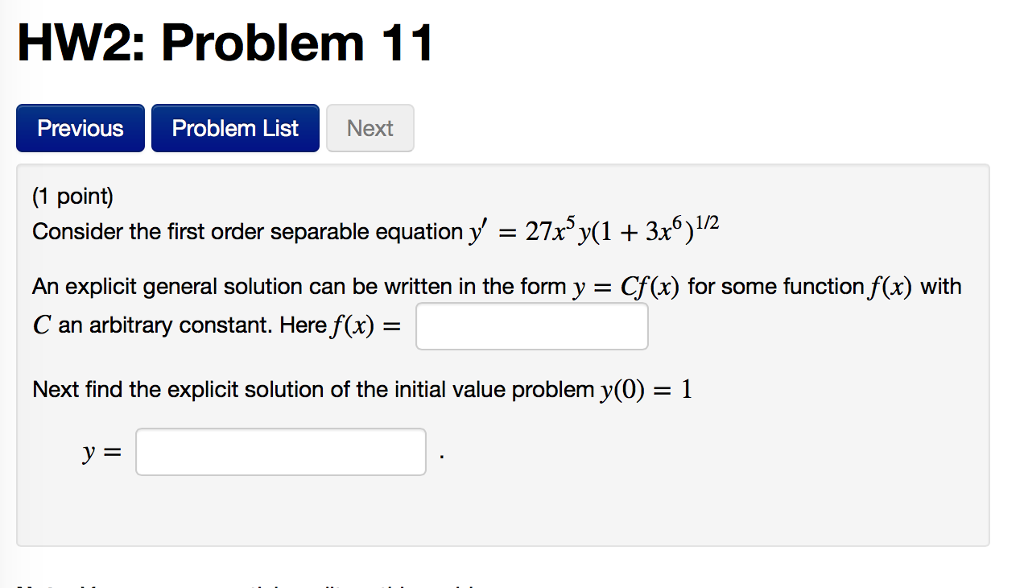Solved Consider The First Order Separable Equation Y
