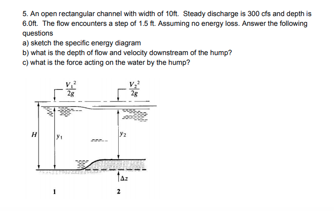 Solved 5. An open rectangular channel with width of 10ft. | Chegg.com