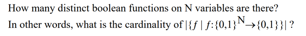 Solved How many distinct boolean functions on N variables | Chegg.com