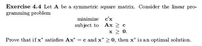 Solved Exercise 4.4 Let A be a symmetric square matrix. | Chegg.com