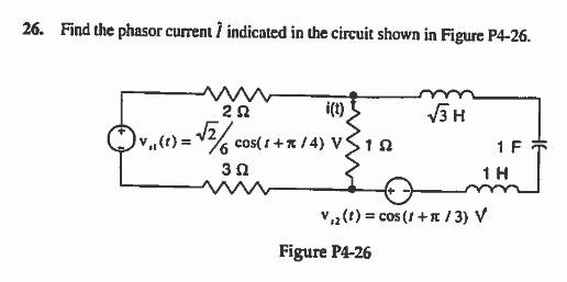 Solved Find the phasor current I indicated in the circuit | Chegg.com