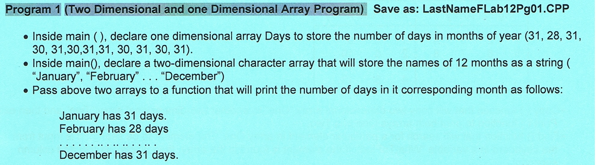 Solved Two Dimensional And One Dimensional Array Program
