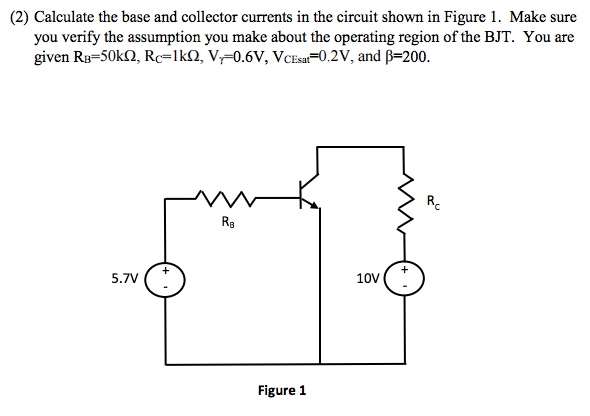 Solved Calculate the base and collector currents in the | Chegg.com