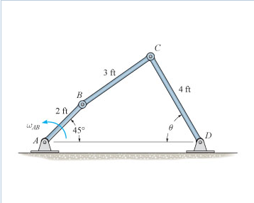 Solved If rod AB is rotating with an angular velocity ωAB = | Chegg.com