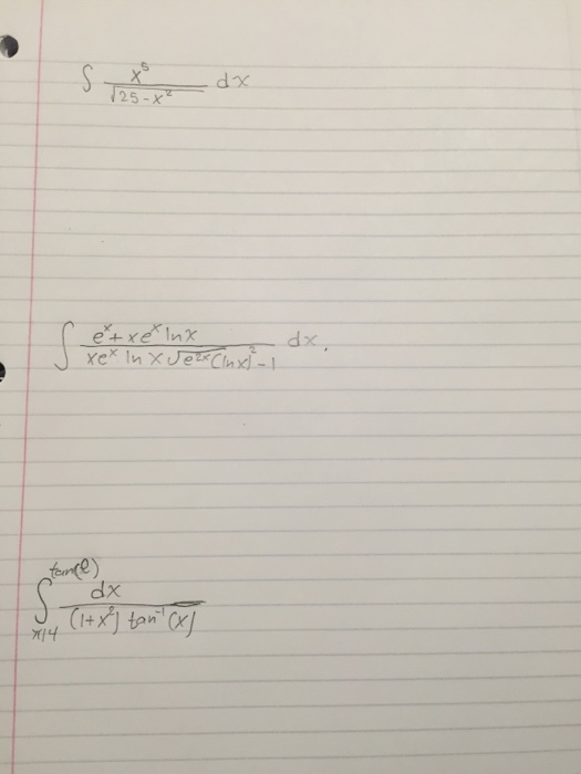 Solved Integral X 5 square Root 25 X 2 Dx Integral E x Chegg
