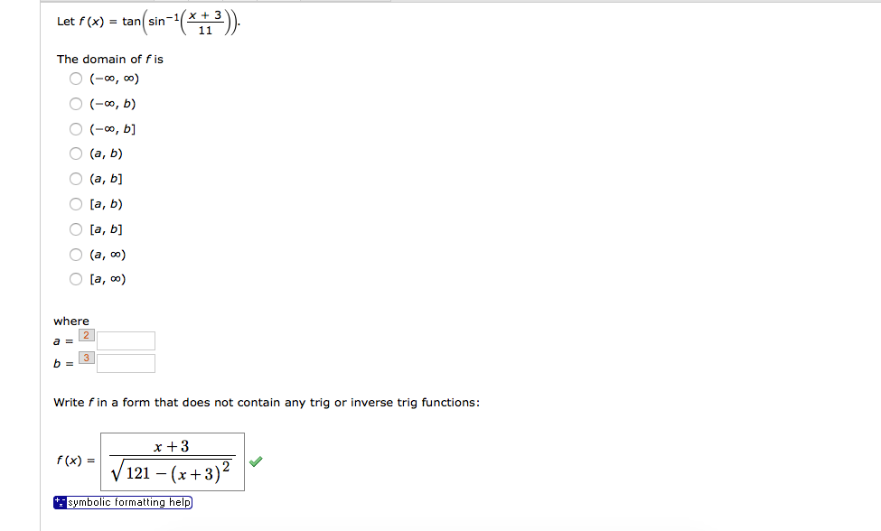 Solved Let F x Tan sin 1 x 3 11 The Domain Of F Chegg